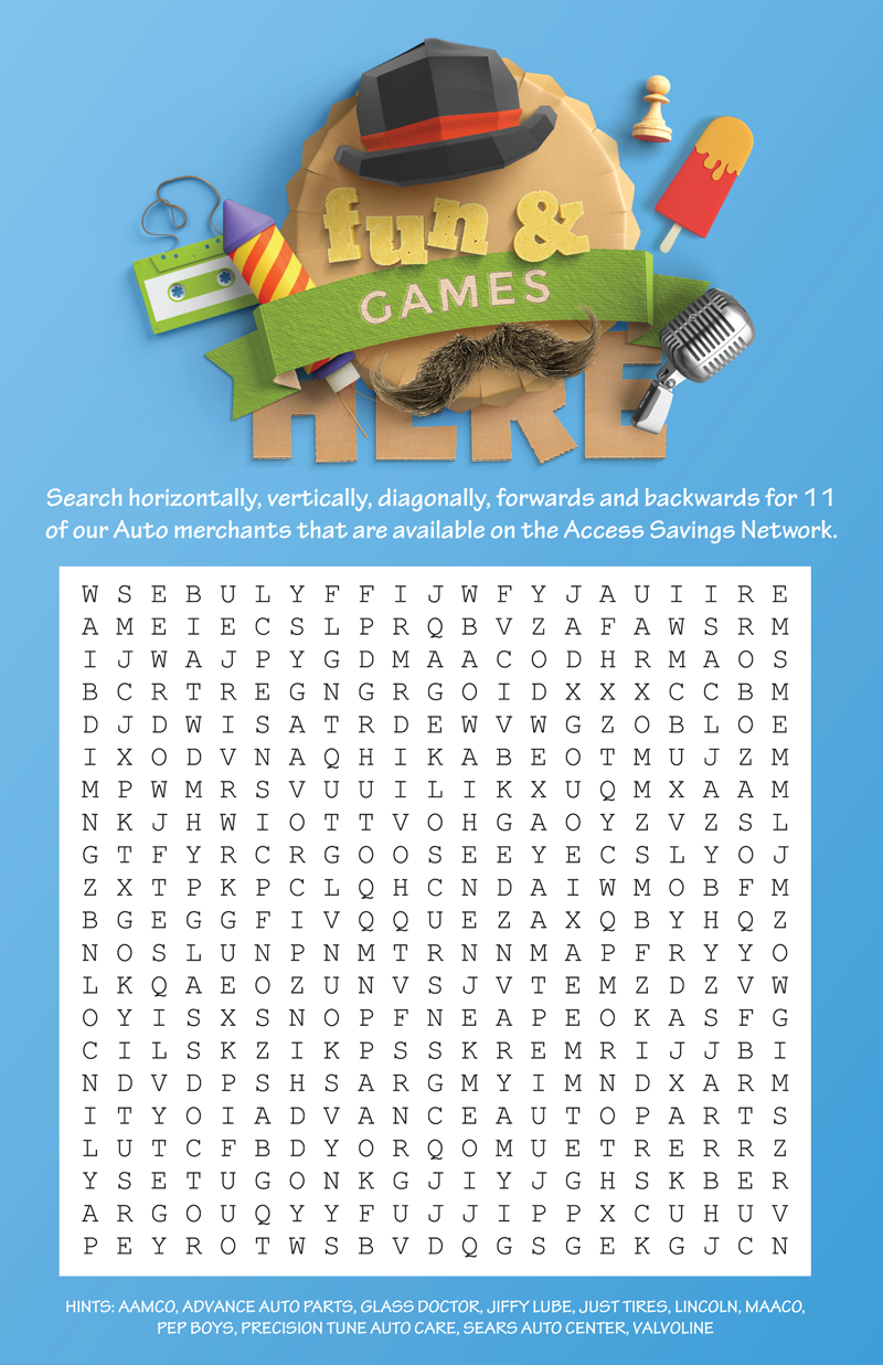 Automotive Word Search Puzzle